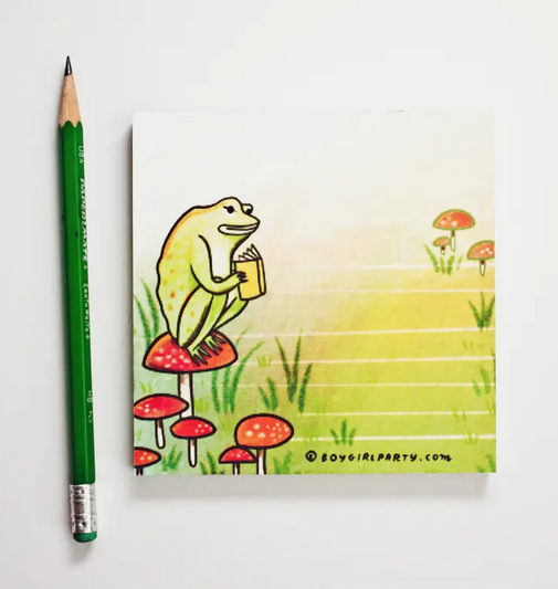 Bookish Garden Frog Notepad – World of Mirth