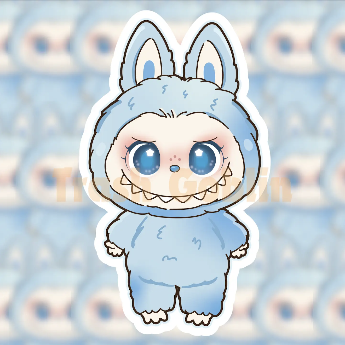 Baby Blue Cloud Labubu Sticker – World of Mirth