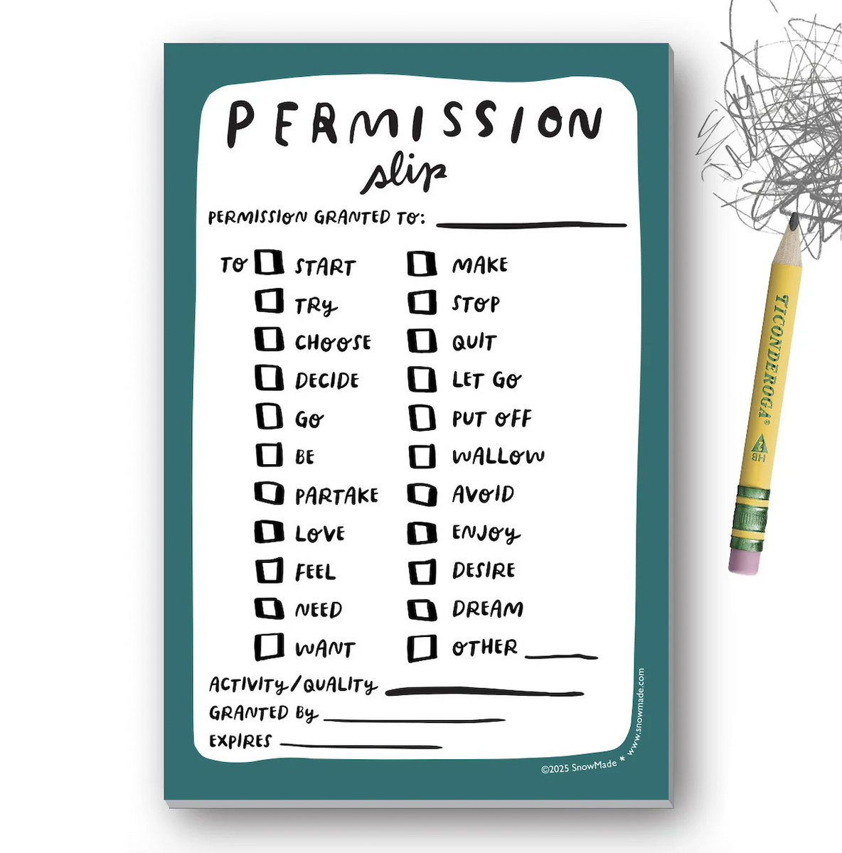 Permission Slips Notepad – World of Mirth