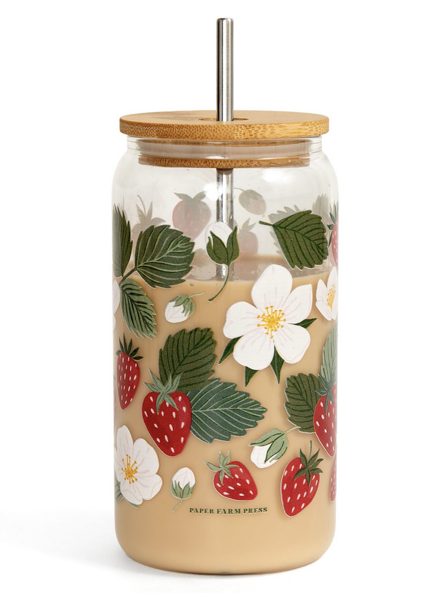 Strawberry Patch Glass Can – World of Mirth