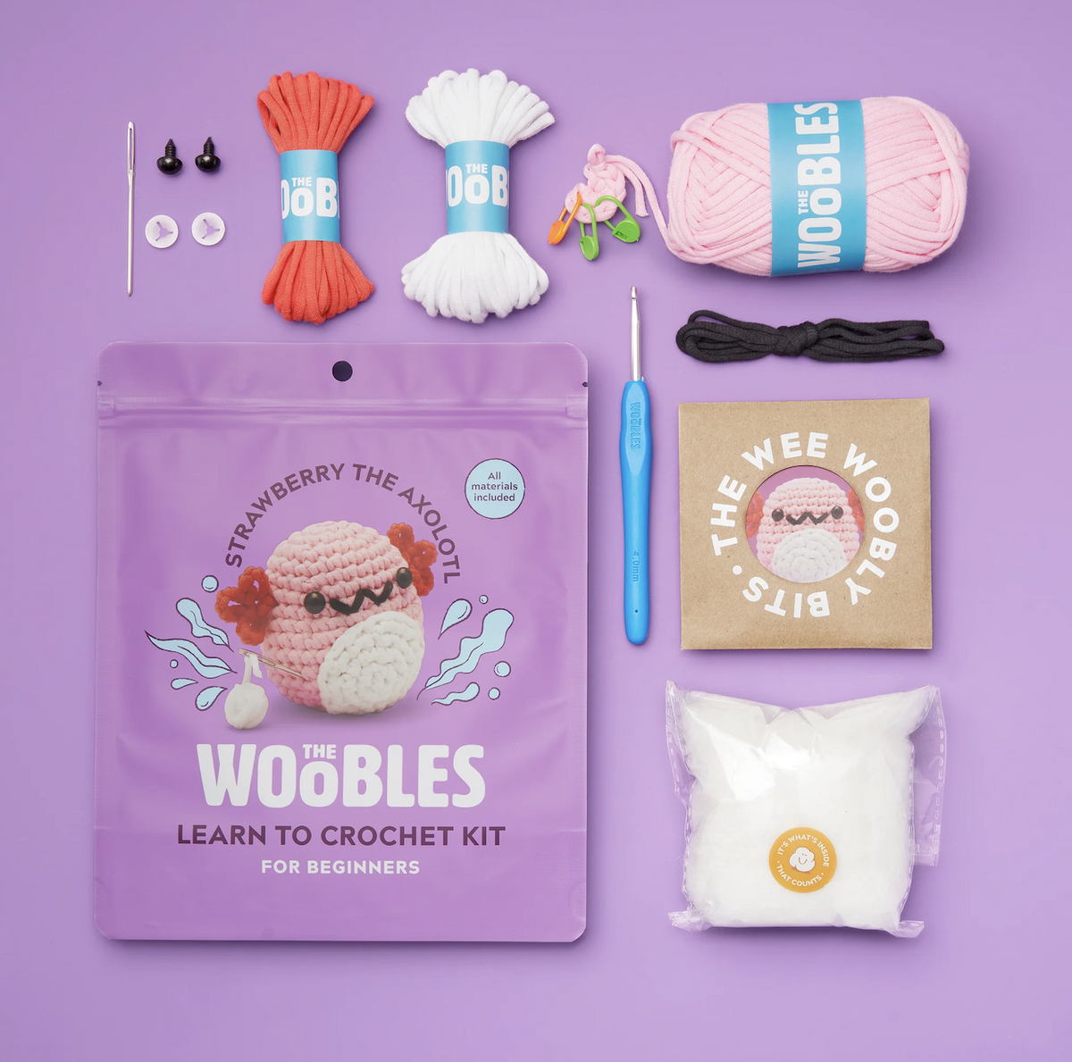 Strawberry the Axolotl Crochet Kit – World of Mirth