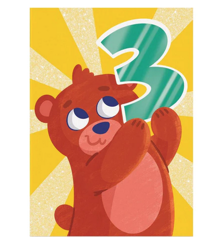 Bear 3rd Birthday Card – World of Mirth