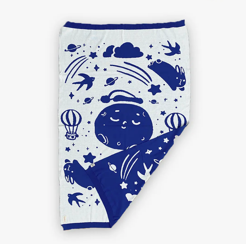Blue Moon Knitted Baby Blanket – World of Mirth