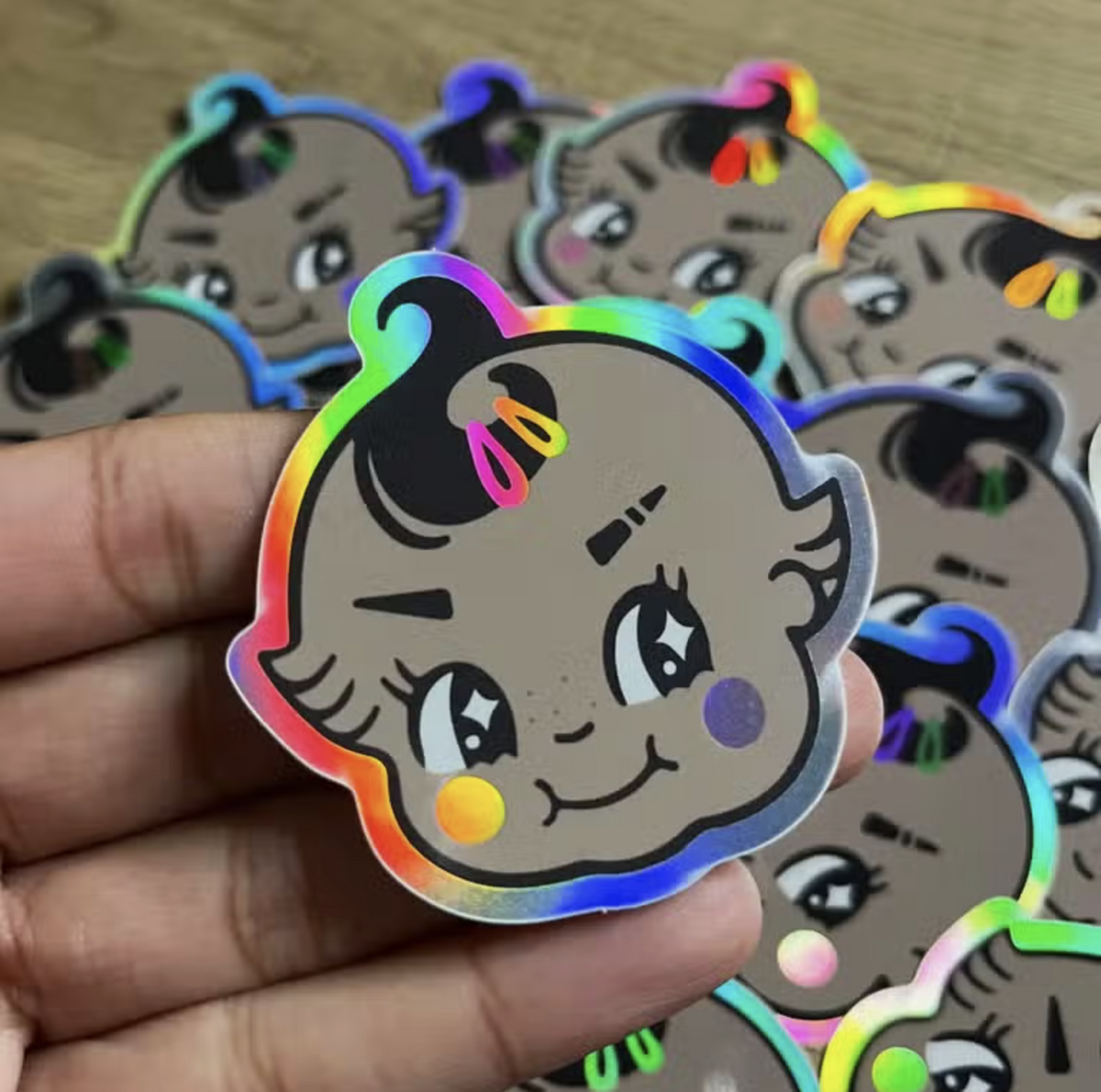 Holographic Kewpie Sticker – World of Mirth