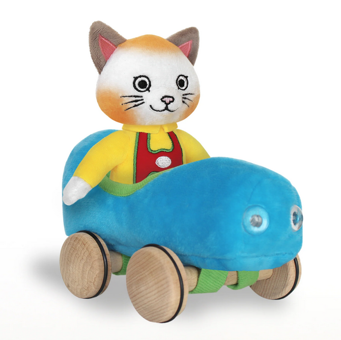 Huckle Cat in Blue Car Plush – World of Mirth