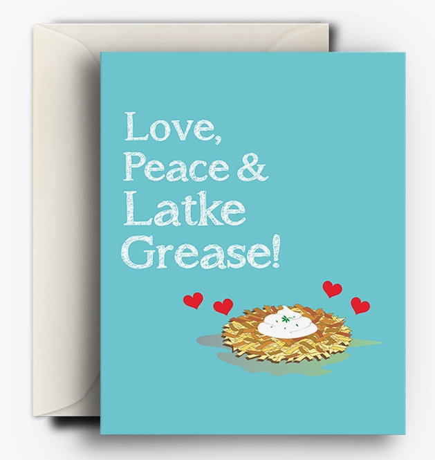 Love Peace & Latke Grease Hanukkah Card – World of Mirth