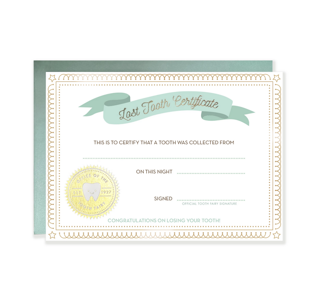 Tooth Fairy Lost Tooth Certificate – World of Mirth